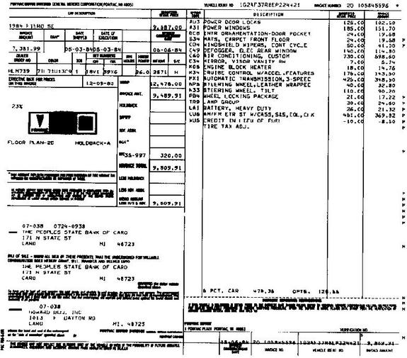 rpo codes - Pennock's Fiero Forum