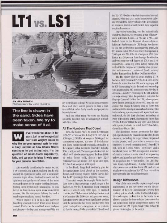 LT1 VS LS1 - Pennock's Fiero Forum