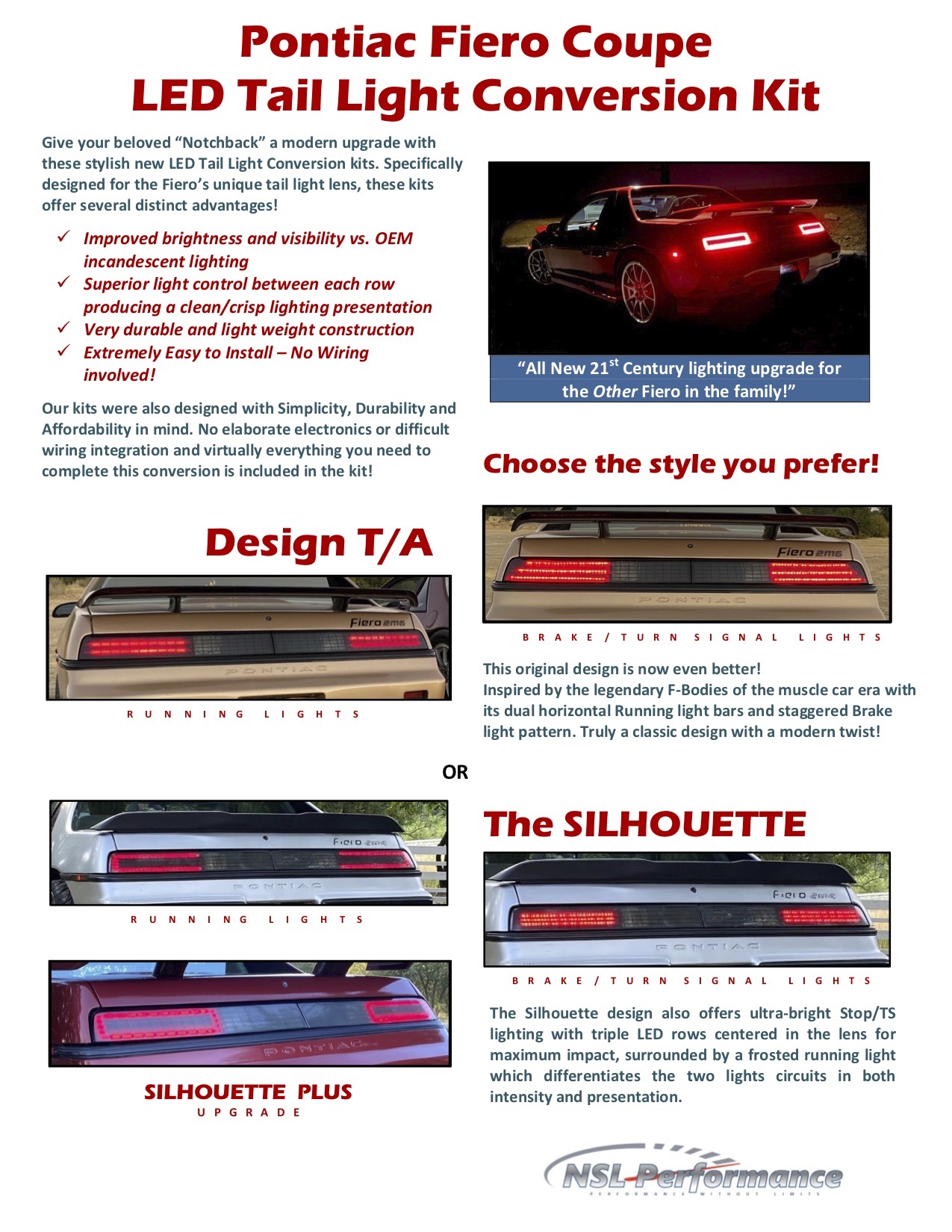 Fiero Coupe LED Tail Light Conversion Kits - Pennock's Fiero Forum